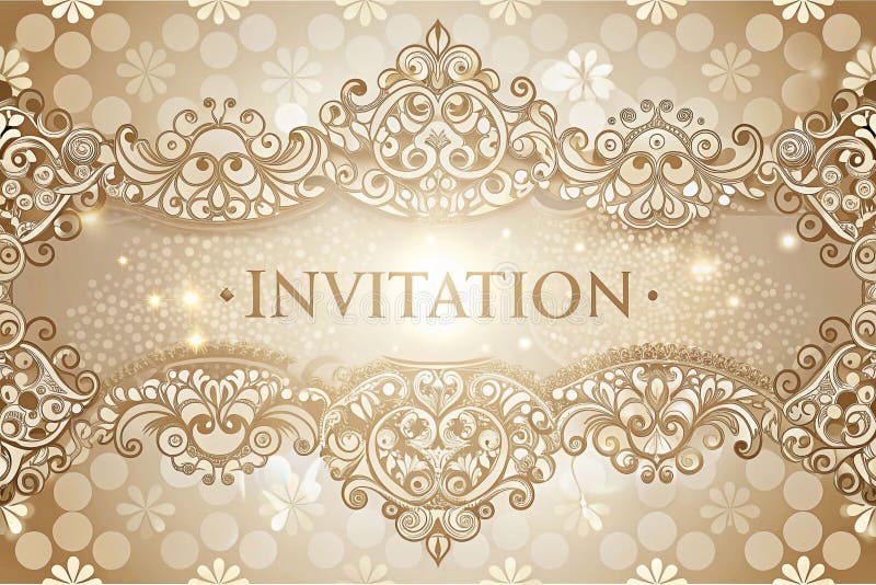Elegant Gold Ornate Invitation Card Design Stock Illustration ...