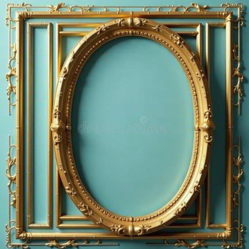 Elegant Gold Oval Rectangular Frames, Empty , Home Decor, Gold Stock ...