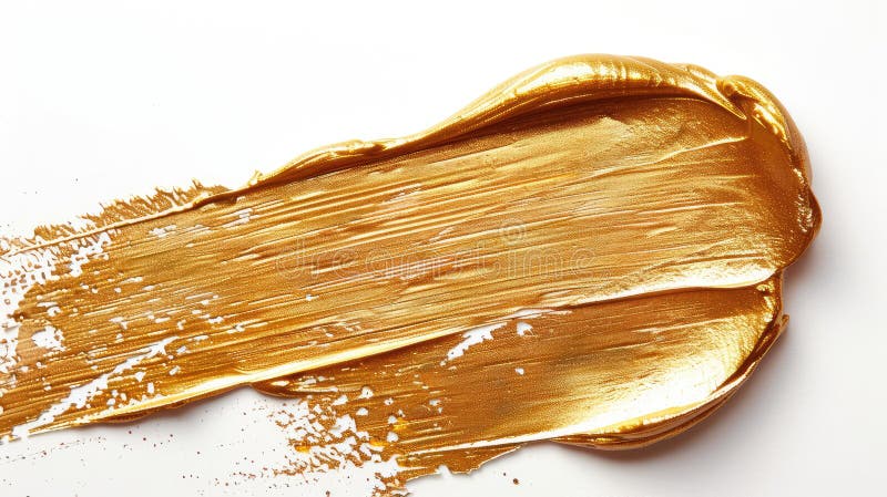 Elegant Gold Paint Brush Stroke on White Background - Luxurious and ...