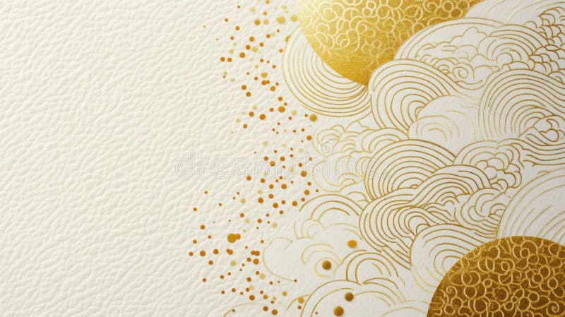 Elegant Gold Patterns on Textured Paper: Abstract Cloud and Circle ...