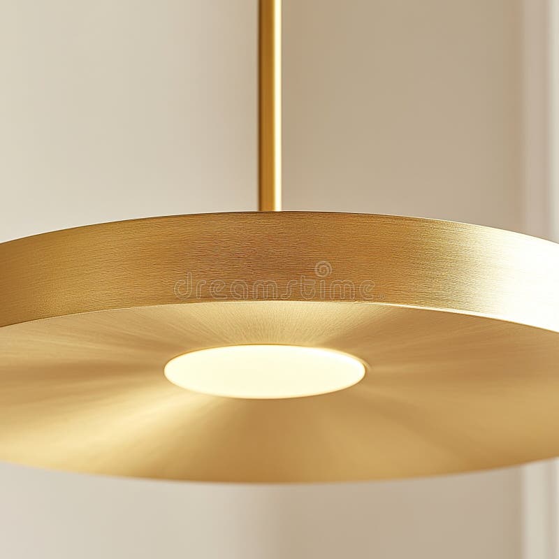 Elegant Gold Pendant Light with Modern Minimalist Design Stock Image ...
