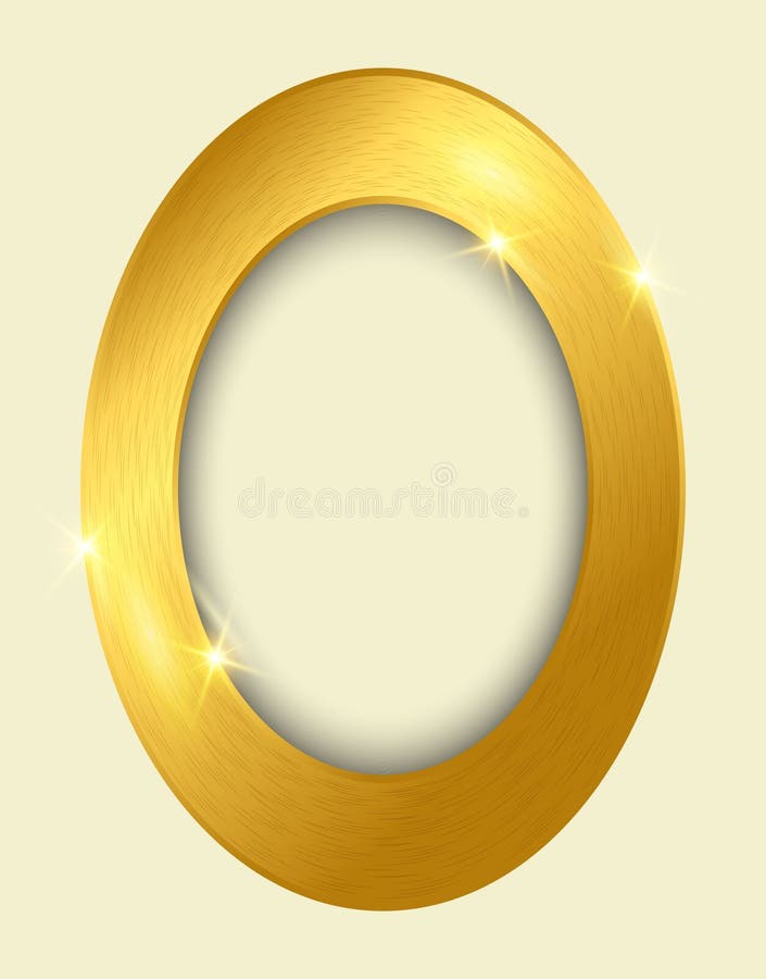 Elegant Gold Photo Frame with Oval Shape Stock Vector - Illustration of ...
