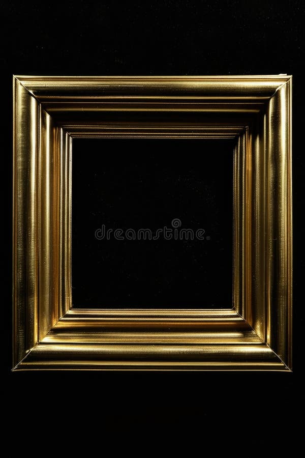 Elegant Gold Picture Frame on a Dramatic Black Background, Perfect for ...