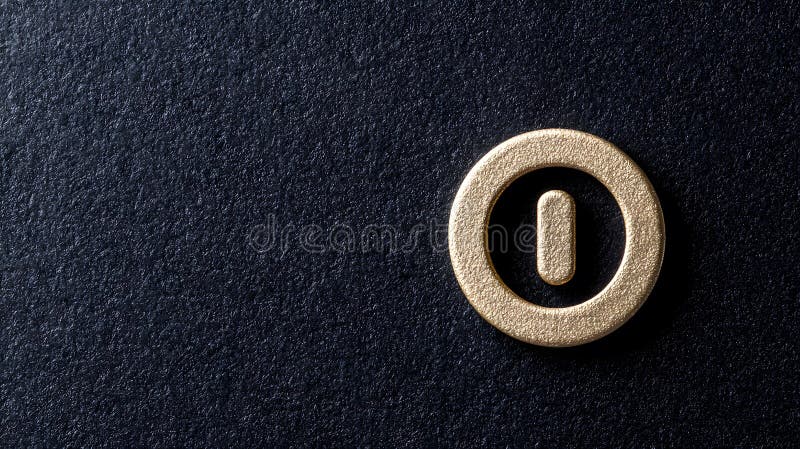 Elegant Gold Power Button on Textured Black Background Stock Photo ...