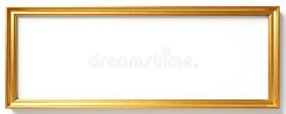 Elegant Gold Rectangle Frame Isolated on White , Art, Rectangular Stock ...