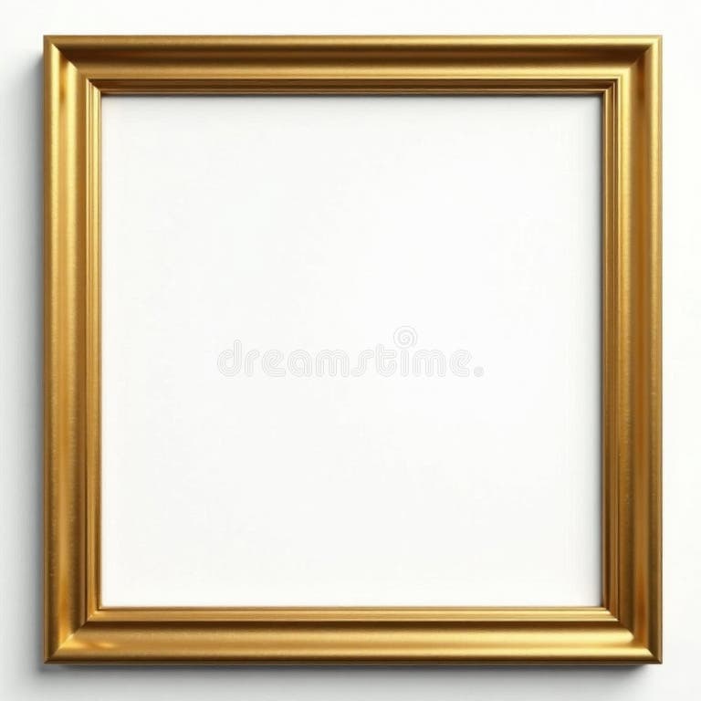 Elegant Gold Rectangle Frame Isolated on White , Geometric, Border ...