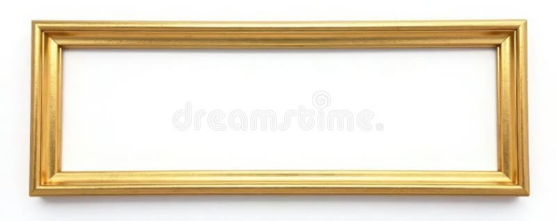 Elegant Gold Rectangle Frame Isolated on White , Golden, Rectangle ...