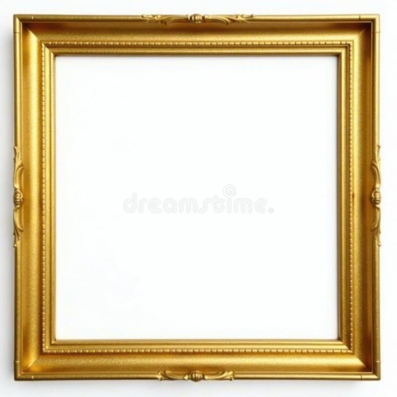 Elegant Gold Rectangle Frame Isolated on White , Invitation, Photo ...