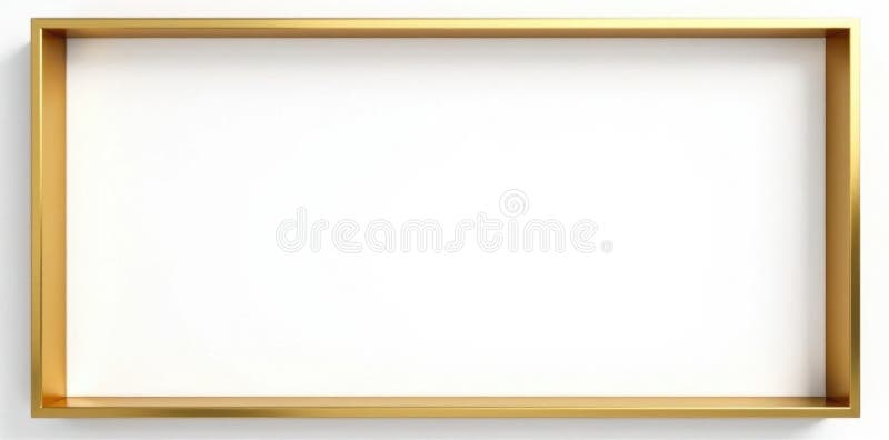 Elegant Gold Rectangle Frame Isolated on White , Texture, Rectangle ...