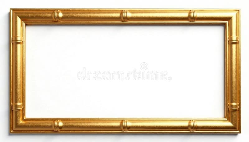 Elegant Gold Rectangle Frame Isolated on White , Vintage Frame, Gold ...