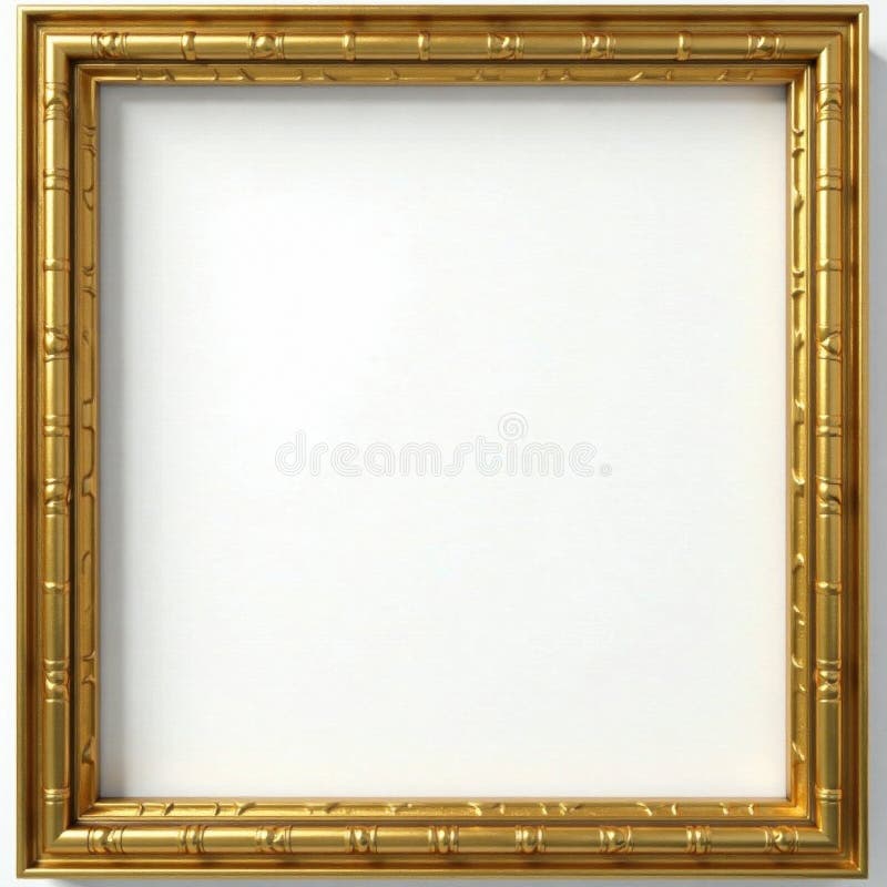 Elegant Gold Rectangular Frame, Minimalist White Backdrop, Premium ...