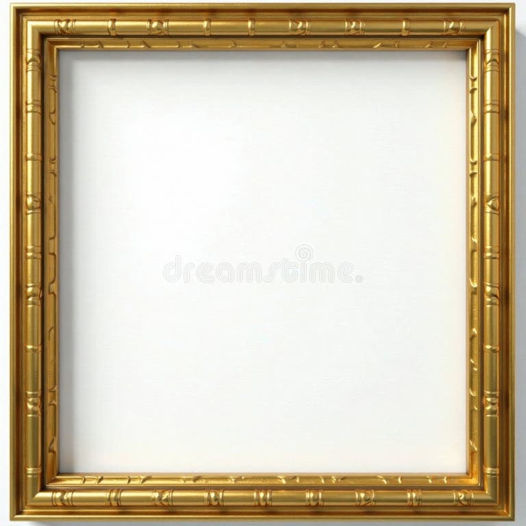 Elegant Gold Rectangular Frame, Minimalist White Backdrop, Premium ...