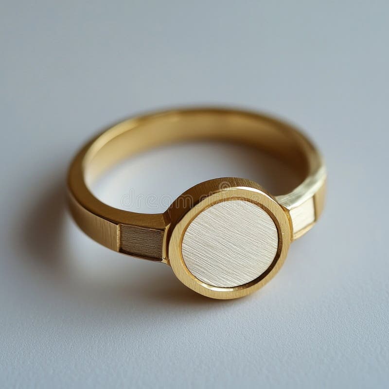 Elegant Gold Ring with Minimalist Circular Design on Smooth Surface ...