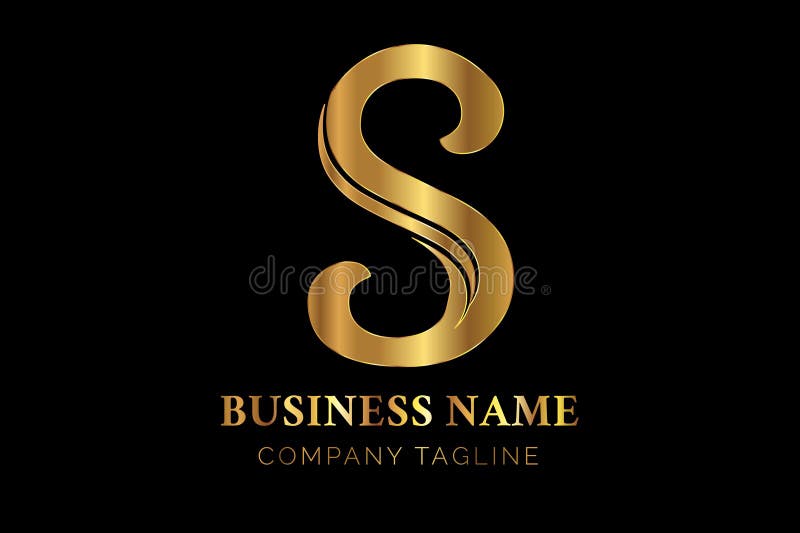 Elegant Gold S Letter Monogram Initial Logo Stock Illustration ...