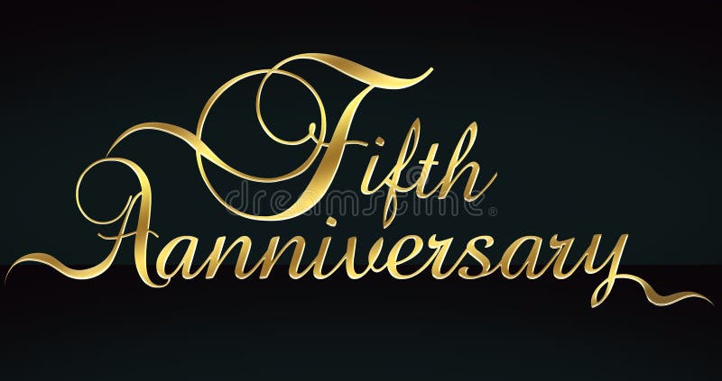 5 Anniversary in Gold Letters Isolated on Transparent Background Stock ...