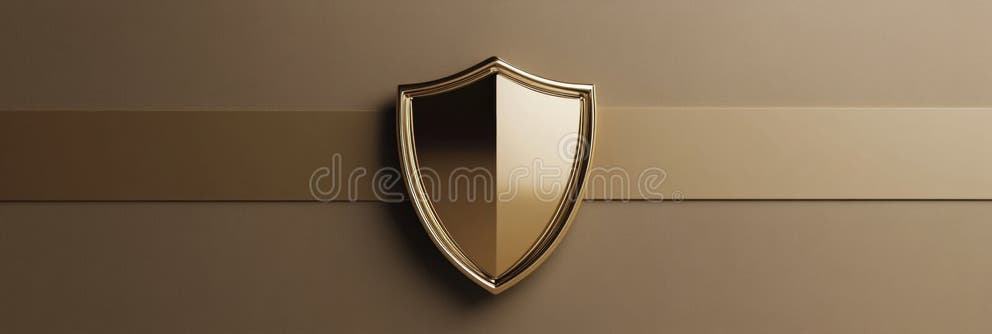 Elegant Gold Shield Design on a Neutral Background Highlighting ...