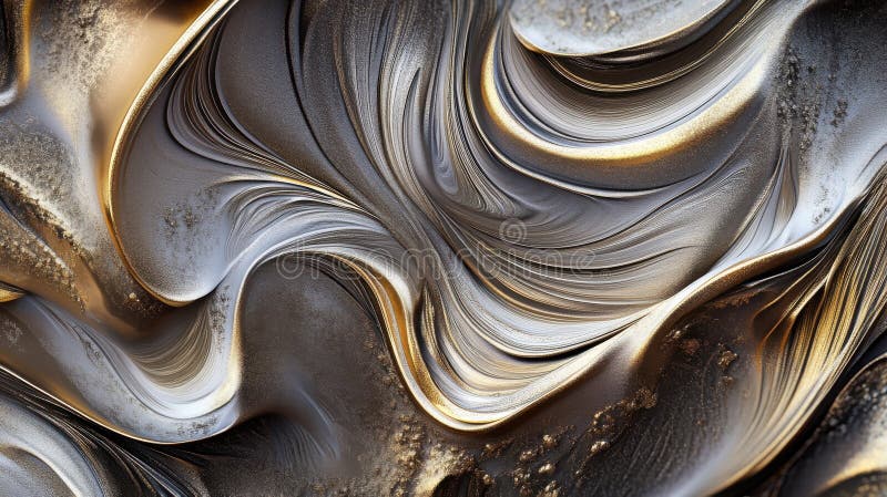 Elegant Gold and Silver Abstract Background with Metallic Fluid ...