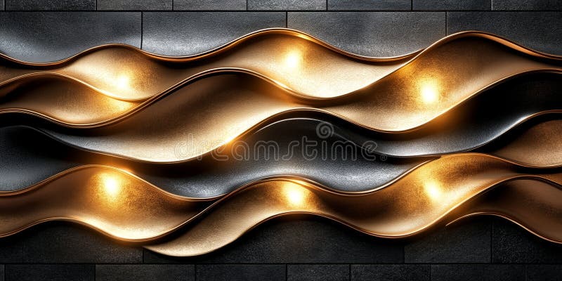Elegant Gold and Silver Wave Pattern Wall Design Modern Luxury ...