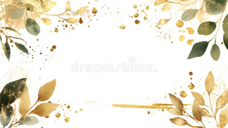 Elegant Gold Sparkle Splatter Border with Foil Frame on Gold Background ...