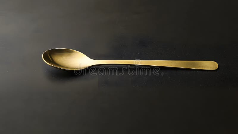 Elegant Gold Spoon on a Dark Surface Stock Illustration - Illustration ...