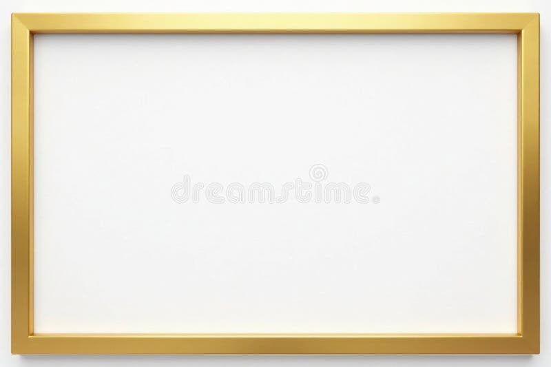 Elegant Gold Square Border, Pristine White Backdrop, Design Element ...