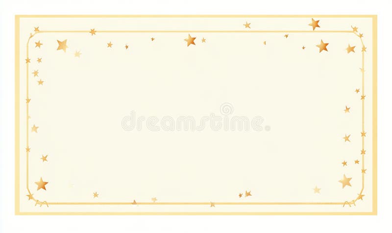 Elegant Gold Star Frame Cream Background Festive Design Invitation ...