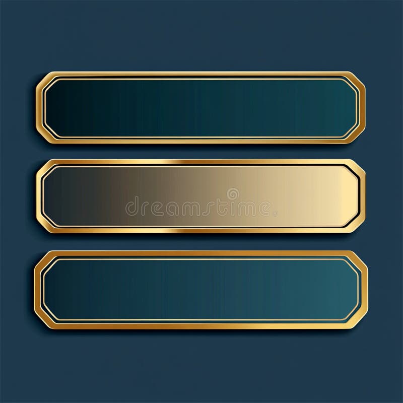 Elegant Gold Teal Rectangular Banners Modern Design Template Set Web ...