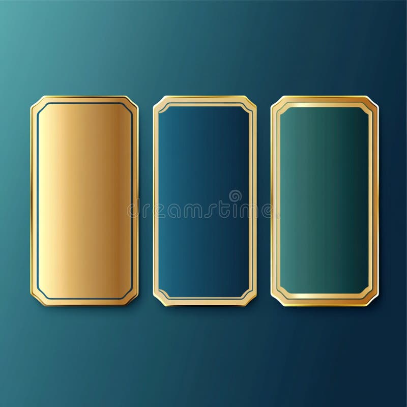 Elegant Gold Teal Rectangular Frames Design Background Luxury Template ...