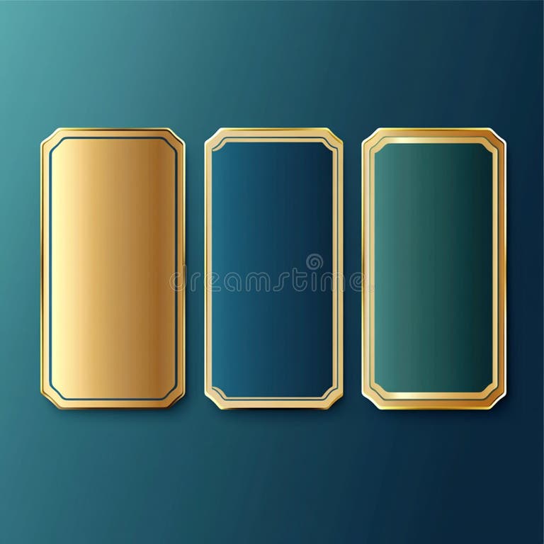 Elegant Gold Teal Rectangular Frames Design Background Luxury Template ...