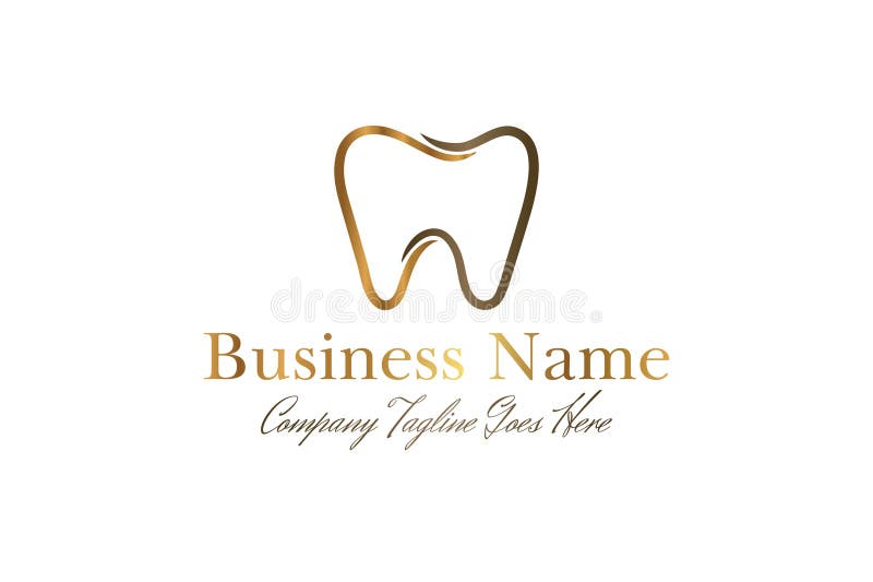 Elegant Gold Tooth Logo for Dentistry Stock Illustration - Illustration ...