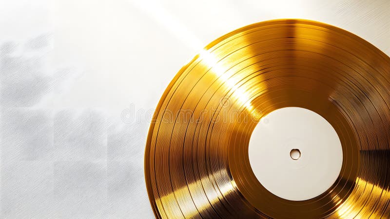 Elegant Gold Vinyl Record on White Surface - Music Audio Symbol Stock ...