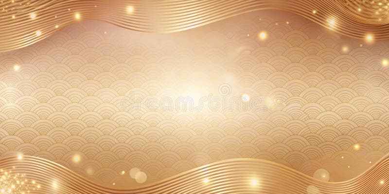 Elegant Gold Wave Pattern Background with Shimmering Lights. Generative ...