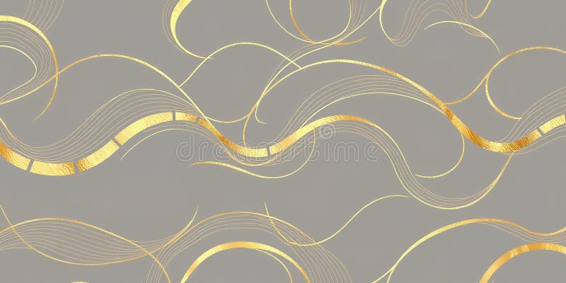 Elegant Gold Wave Pattern on Grey Background Abstract Luxury Design ...