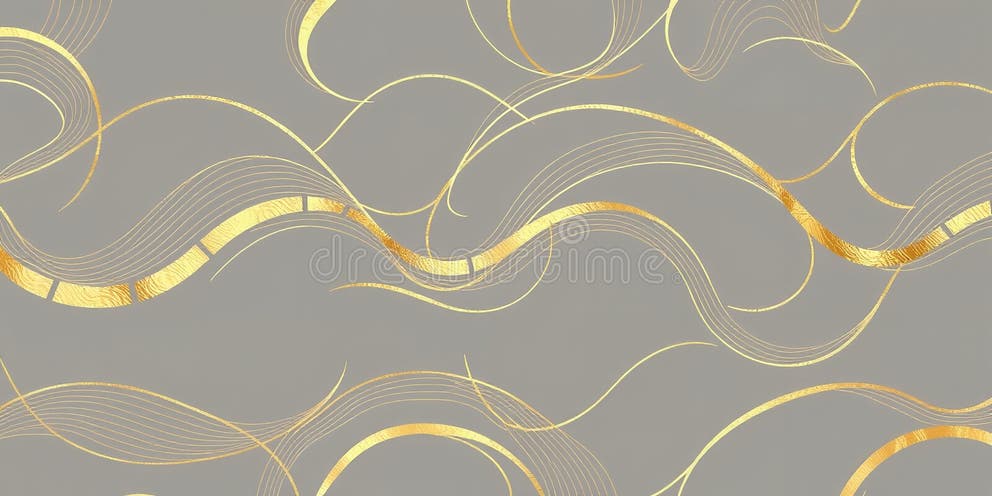 Elegant Gold Wave Pattern on Grey Background Abstract Luxury Design ...