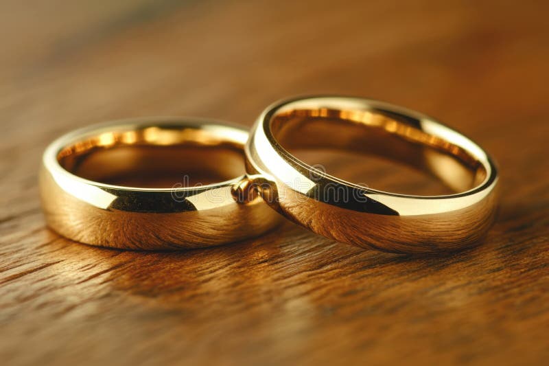 Elegant Gold Wedding Rings Symbolizing Love and Commitment Stock ...