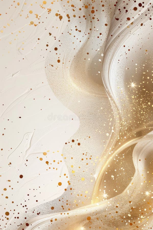 Elegant Gold and White Abstract Art with Glitter Details Stock Image ...
