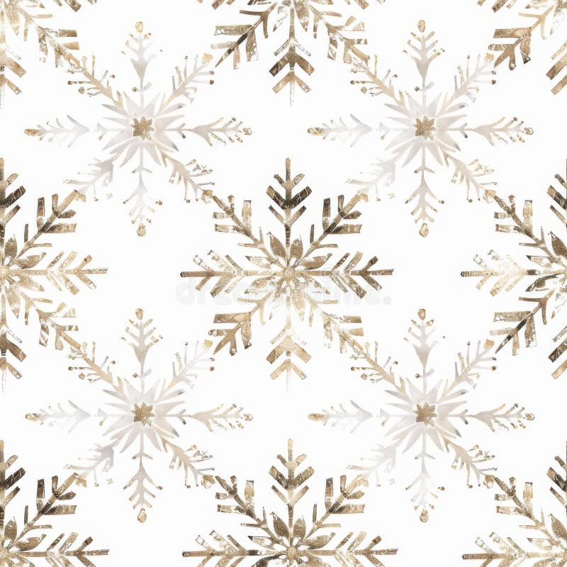 Elegant Gold and White Snowflake Pattern for Festive Background Stock ...