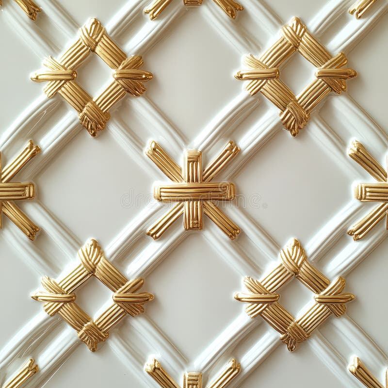 Elegant Gold and White Wall Pattern Design for Interior Decor Stock ...