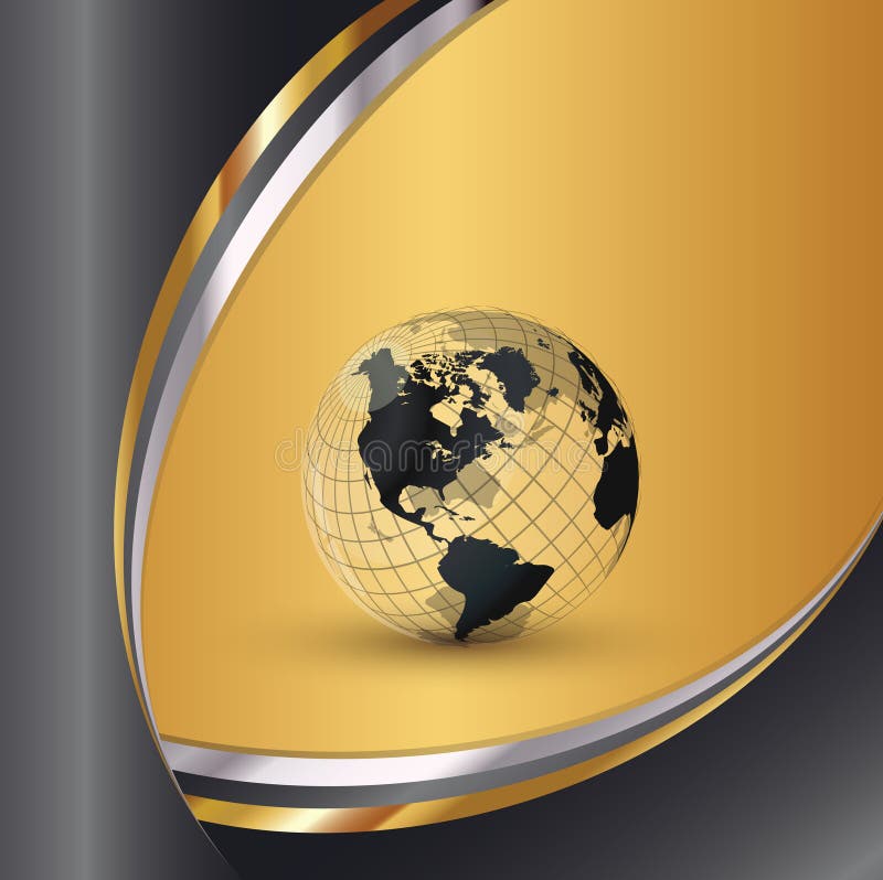 Elegant Gold World stock illustration. Illustration of artwork - 23726532
