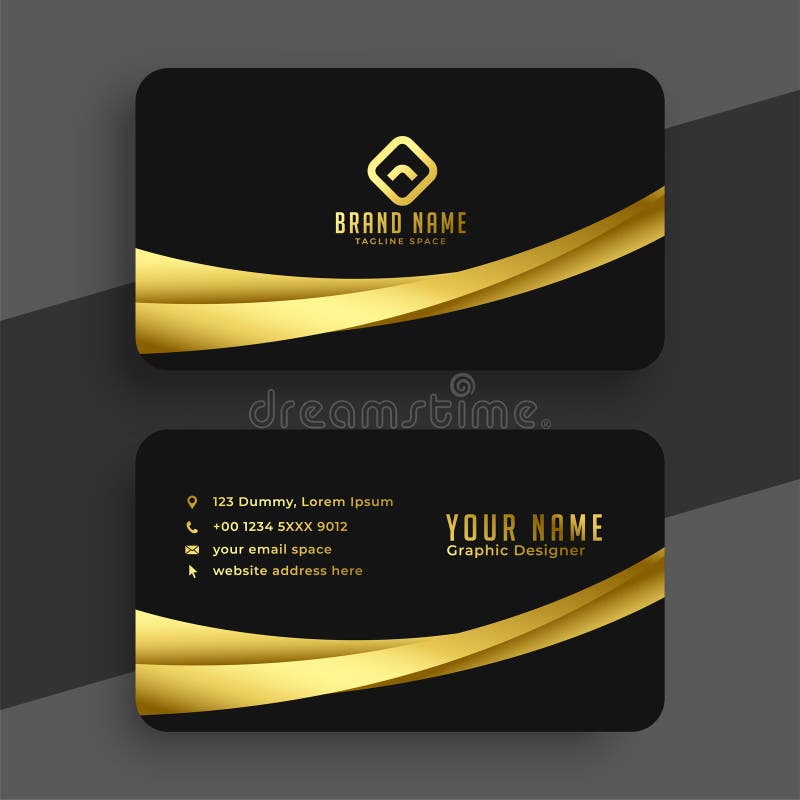 Elegant Golden and Black Business Card Template Stock Vector ...