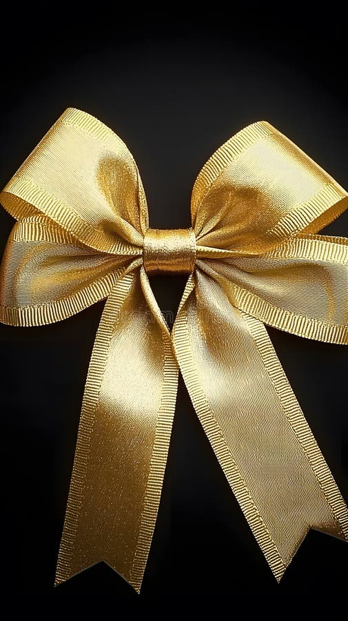 Elegant Golden Bow on a Black Background Stock Illustration ...