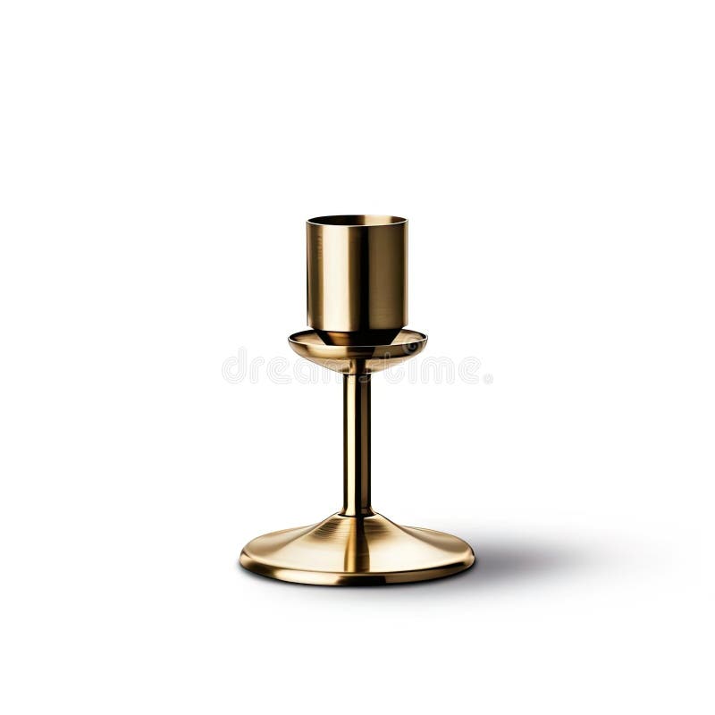 Elegant Golden Candlestick on White Background Stock Image - Image of ...
