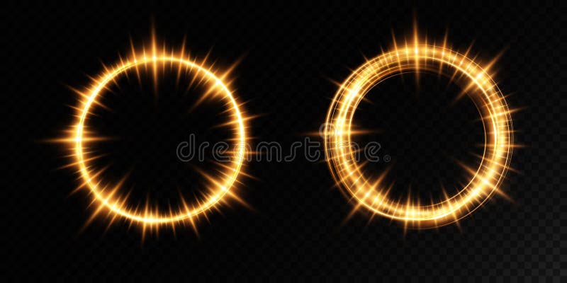 Shimmering and Radiant Golden Circular Light Effects Suitable for ...