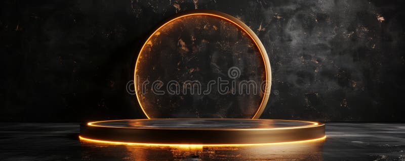 Elegant Black Circular Stage Subtle Lighting Stock Photos - Free ...