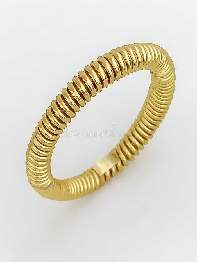 Elegant Golden Coil Ring Showcasing Unique Design Stock Image - Image ...