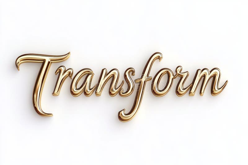 Elegant Golden Cursive Typography of Transform on a Clean White ...