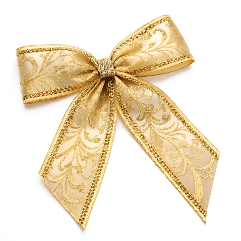 Elegant Golden Decorative Bow Stock Illustration - Illustration of ...
