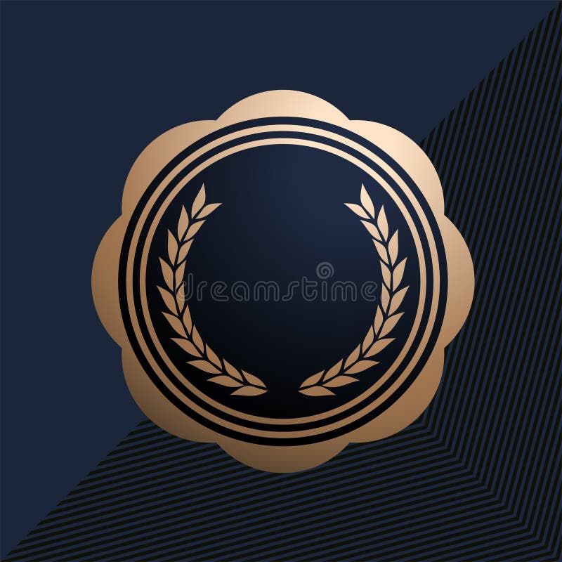 Elegant golden emblem stock vector. Illustration of gold - 92342122