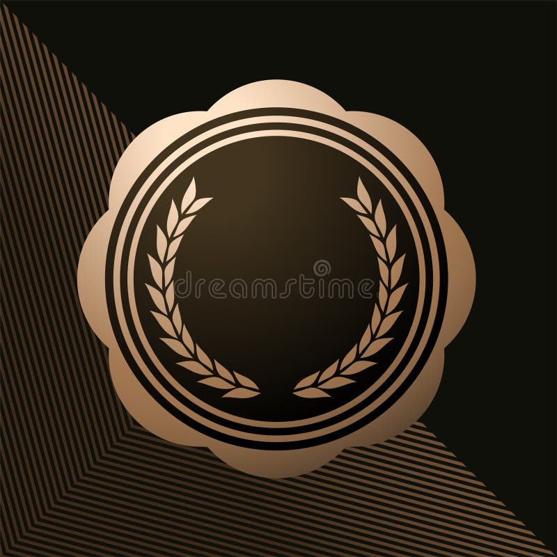 Elegant golden emblem stock vector. Illustration of gold - 92342122