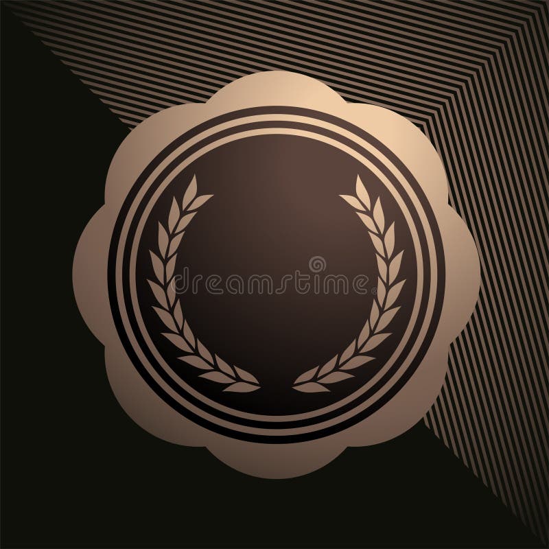 Elegant golden emblem stock vector. Illustration of isolated - 94490173